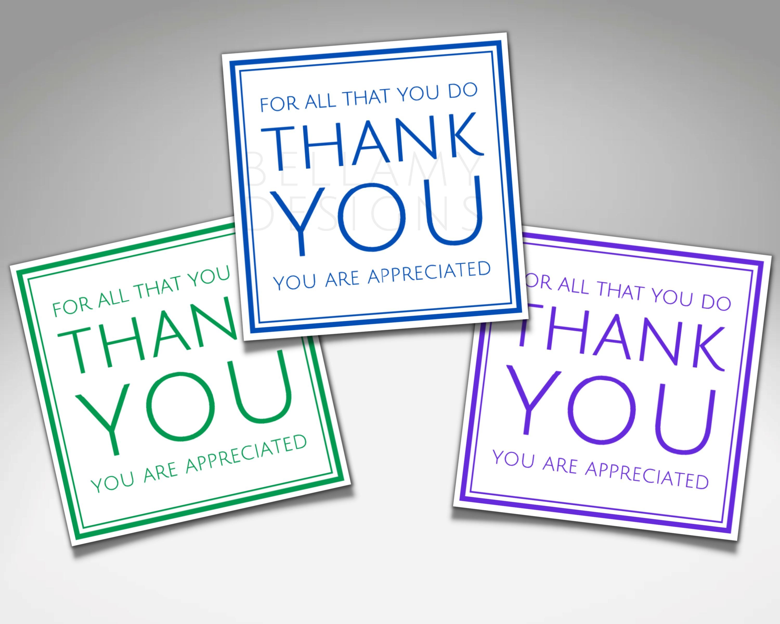 Thank You Gift Tags, Teacher Appreciation Tags, Bag Tag Party Favors ...