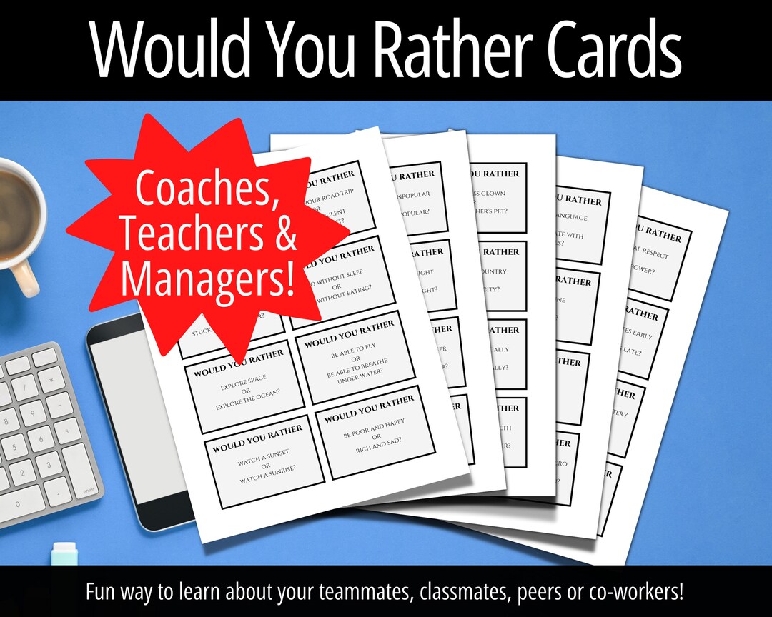 Would You Rather Cards Teambuilding Activity, Office Classroom or Team ...