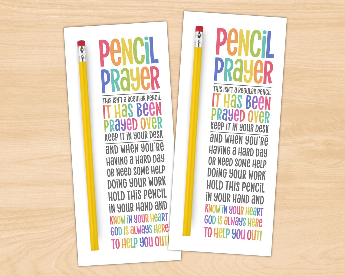 Christian Pencil Prayer Card Printable for Students, Back to School or ...