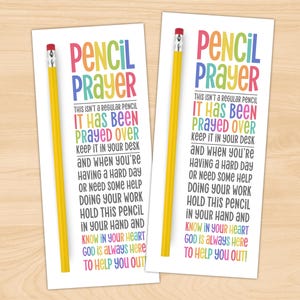 Christian Pencil Prayer Card Printable for Students and Teachers for ...