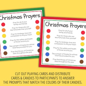 Christmas Prayers Chocolate Candies Game Card, Goodie Bag Tag for Party ...