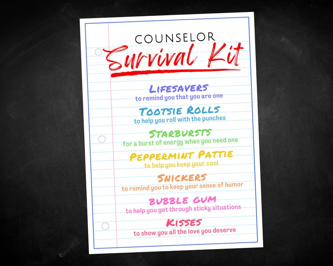Counselor Gift Tags, School Counselor Back to School Survival Kit ...