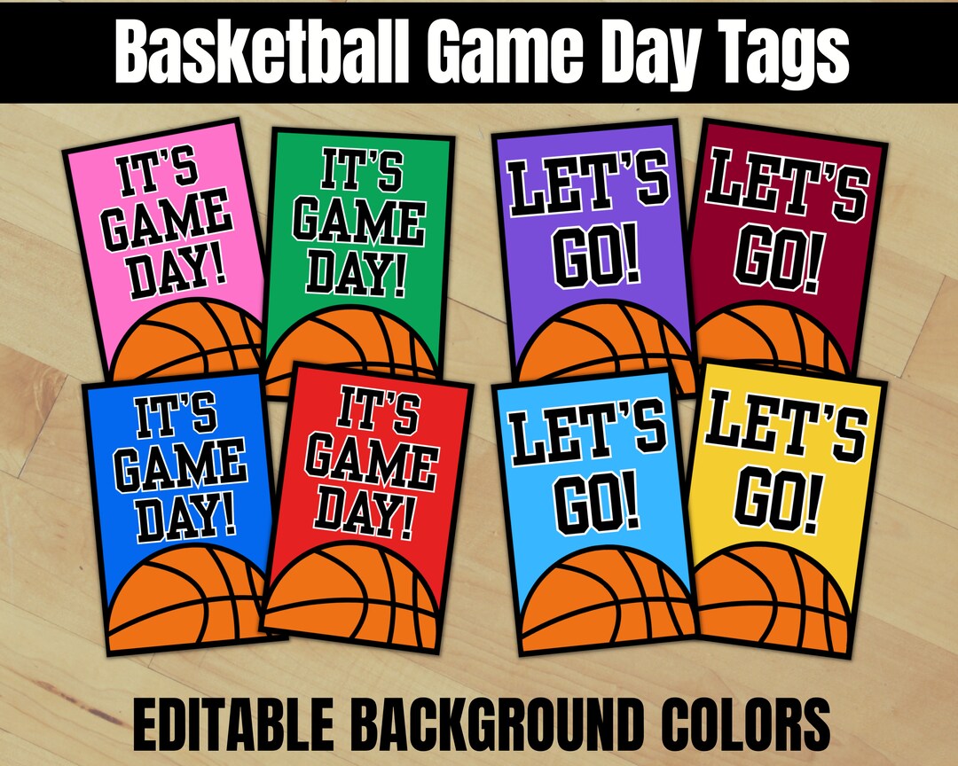 Editable Basketball Game Day Tags, Basketball Treat Bag Tags ...