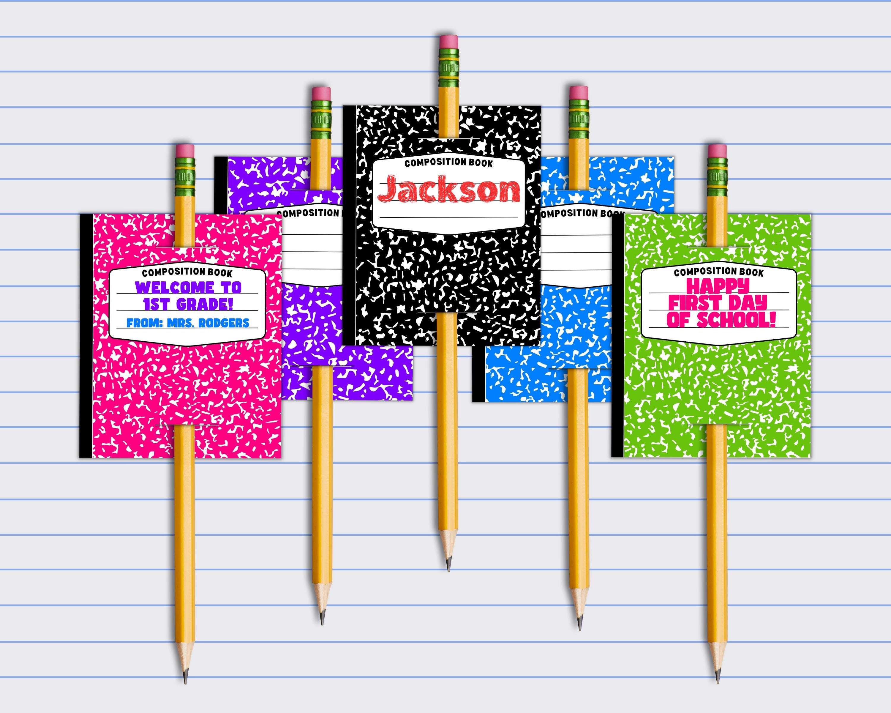 EDITABLE Pencil Toppers, Composition Notebook Printable for Students ...