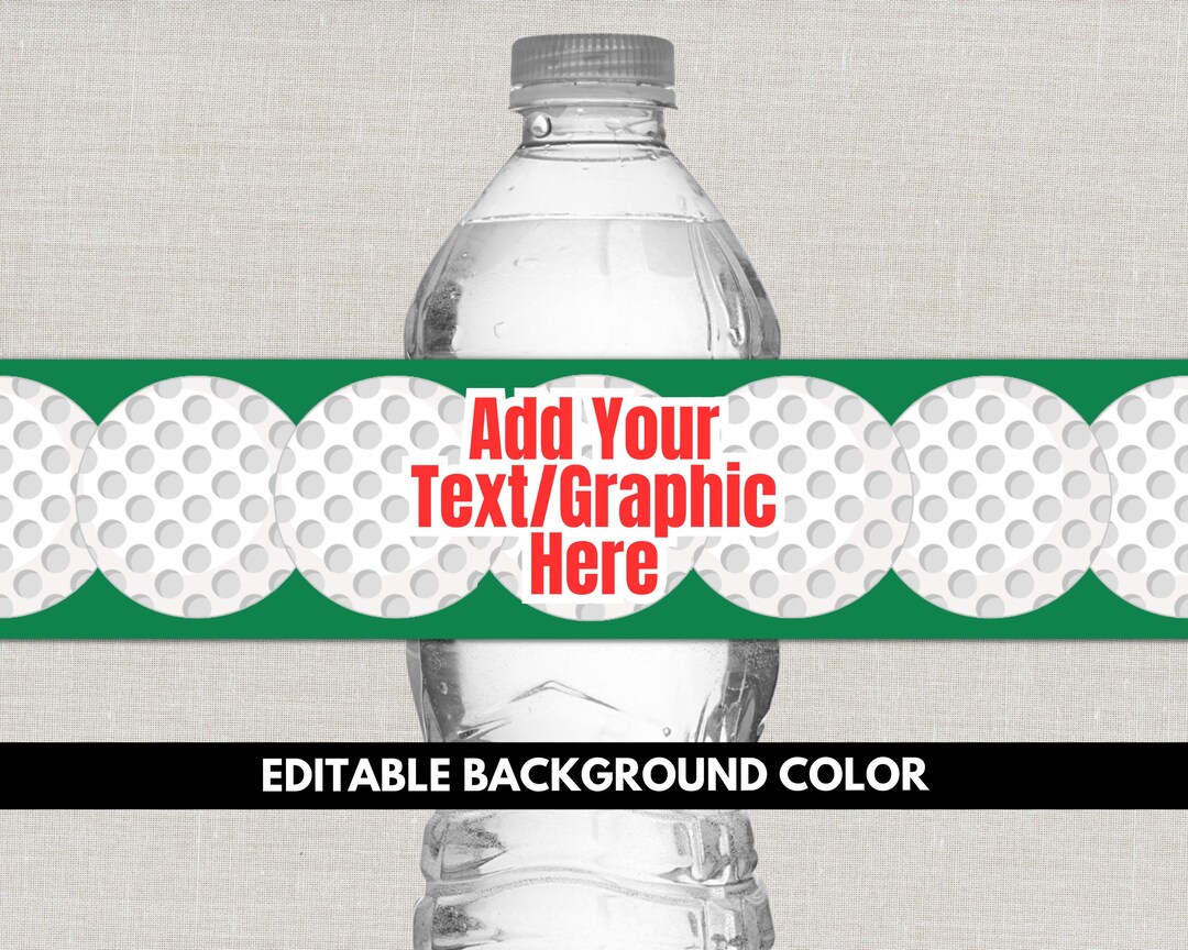 EDITABLE Water Bottle Labels, Custom Golf Birthday Party Favors ...