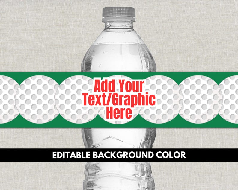 EDITABLE Water Bottle Labels, Custom Golf Birthday Party Favors ...