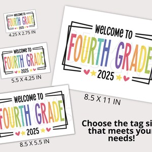 Welcome to Fourth Grade Gift Tag, Back to School Treat First Day of ...