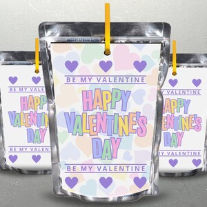 Valentine Juice Pouch Labels Wrappers, Valentine's Day School Party or ...