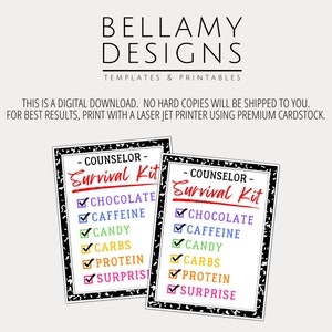 Counselor Gift Tags, School Counselor Back to School Survival Kit ...