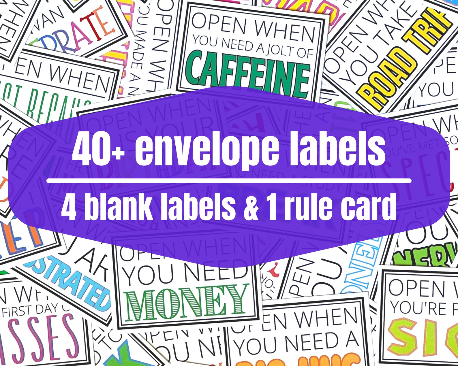 Open When Letters Printable Envelope Labels or Cards College - Etsy