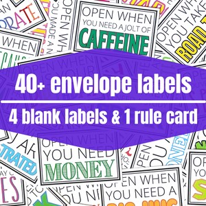 Open When Letters Printable Envelope Labels or Cards College - Etsy