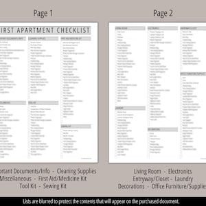 First Apartment Checklist Printable, Apartment Essentials Packing ...