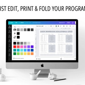 Multi-page Bi-fold Program Template, Sports Team Program or Church ...