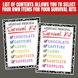 Assistant Principal Survival Kit Gift Tag, School Principal Day Thank ...