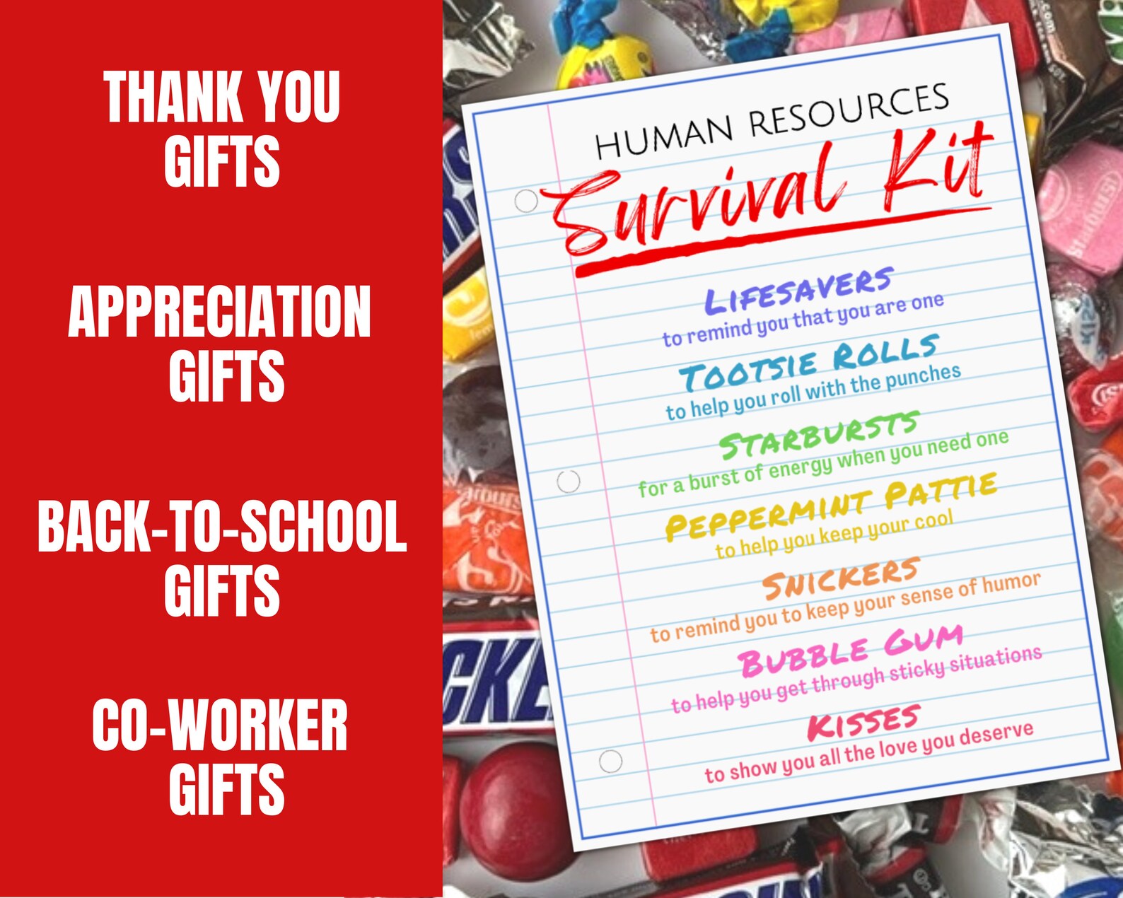 Human Resources Survival Kit Gift Tags, HR Appreciation Thank You Card ...