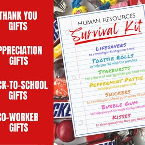 Human Resources Survival Kit Gift Tags, HR Appreciation Thank You Card ...