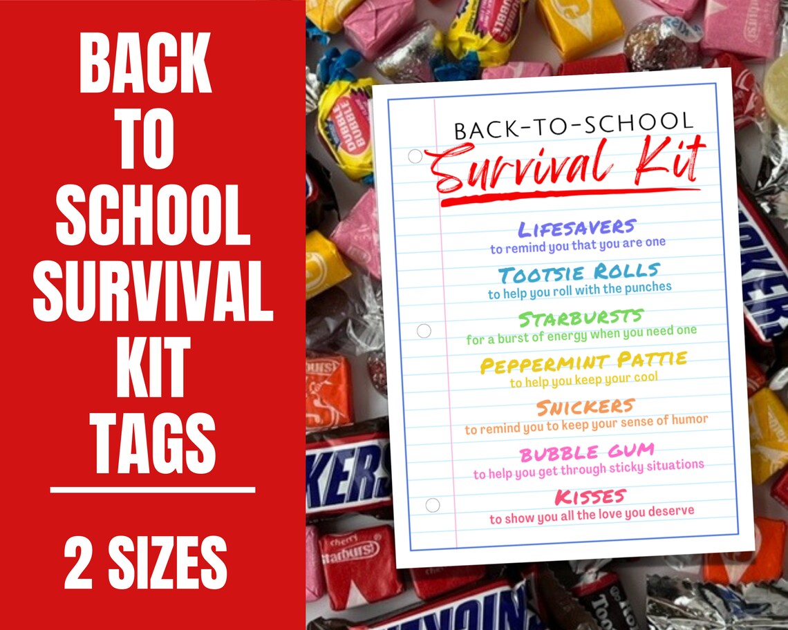 Back-to-school Survival Kit Gift Tags Great Idea for Kids or - Etsy
