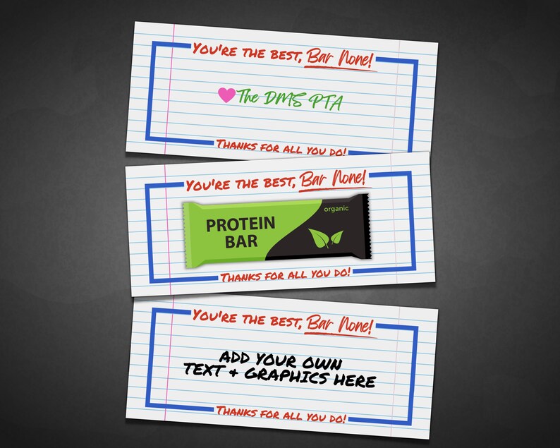 Snack Bar Gift Tags, You're the Best Bar None, Thank You Appreciation ...