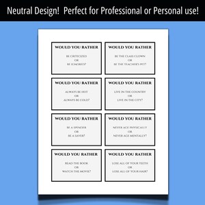 Would You Rather Cards Teambuilding Activity, Office Classroom or Team ...