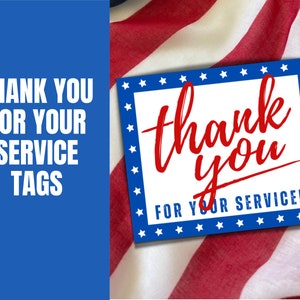 Veterans Gift Tag, Thank You for Your Service Card, Army Navy Air Force ...