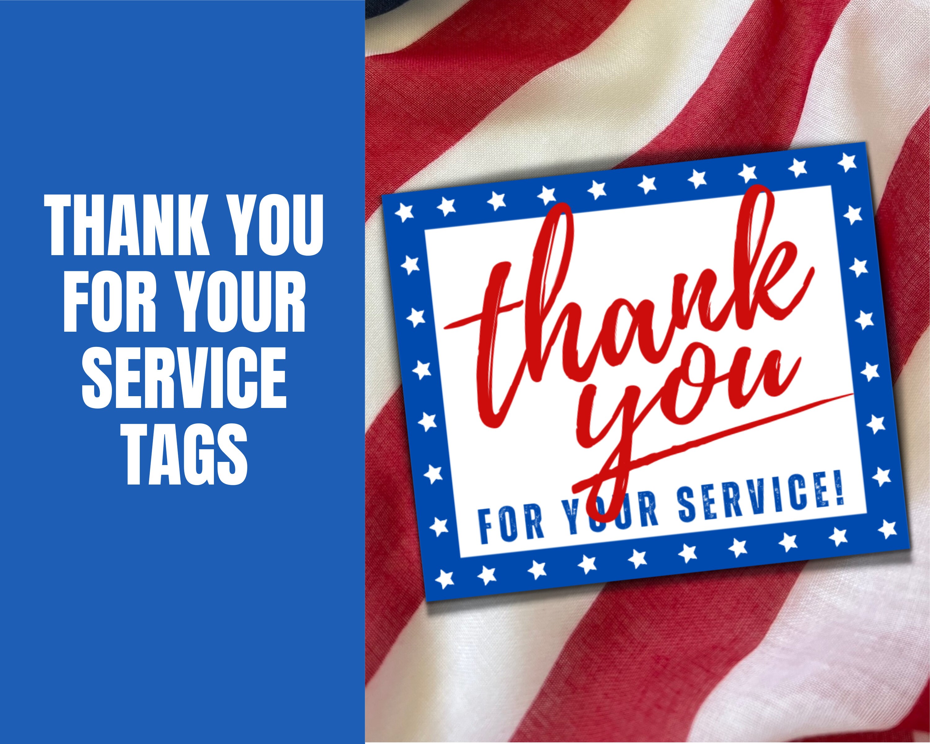 Veterans Gift Tag, Thank You for Your Service Card, Army Navy Air Force ...