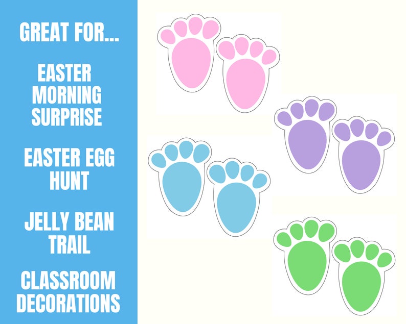 Printable Bunny Footprints Easter Bunny Footprint Activity - Etsy