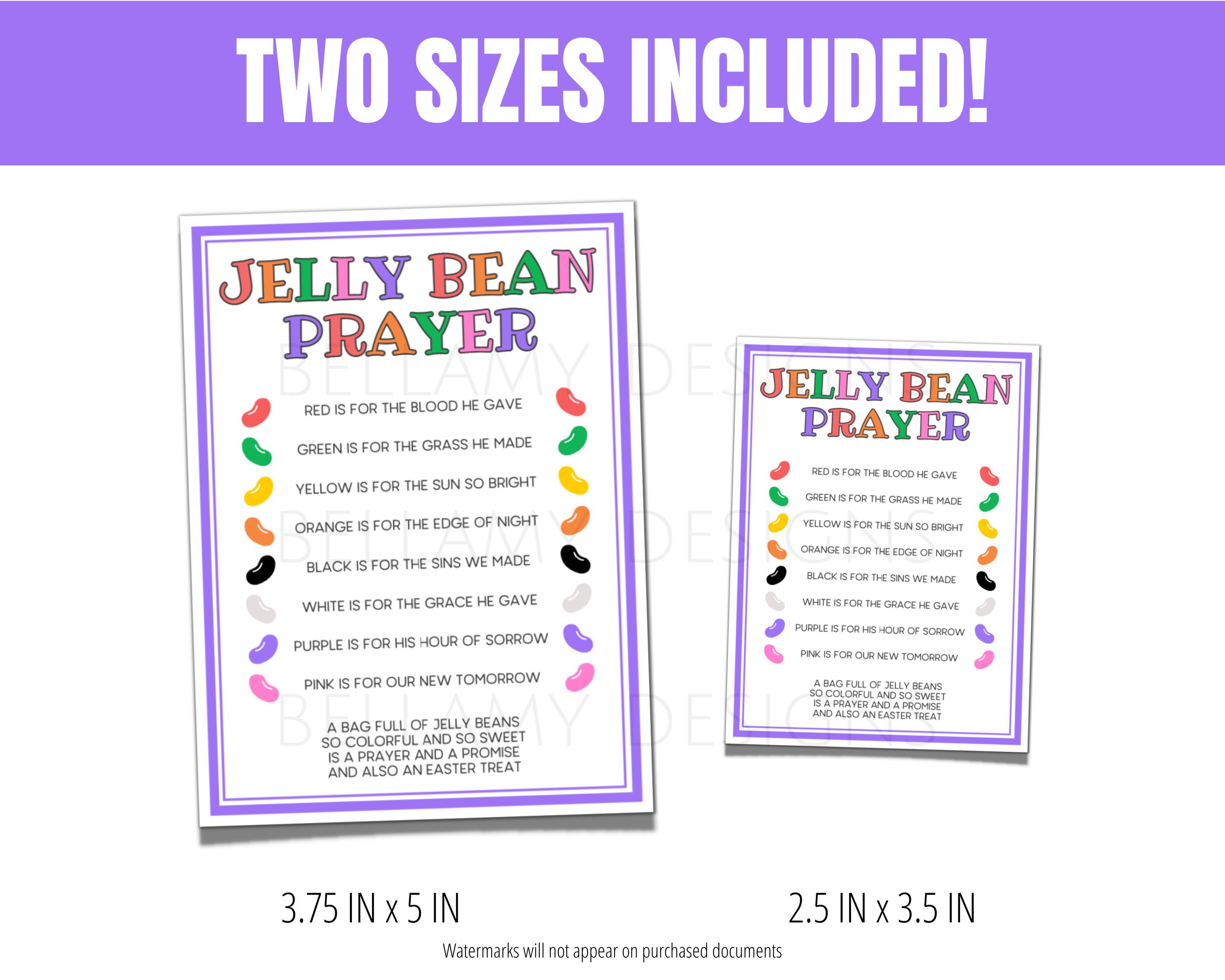 Jelly Bean Prayer Poem Printable, Religious Gift Tags, Easter Basket ...