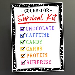 Counselor Gift Tags, School Counselor Back to School Survival Kit ...