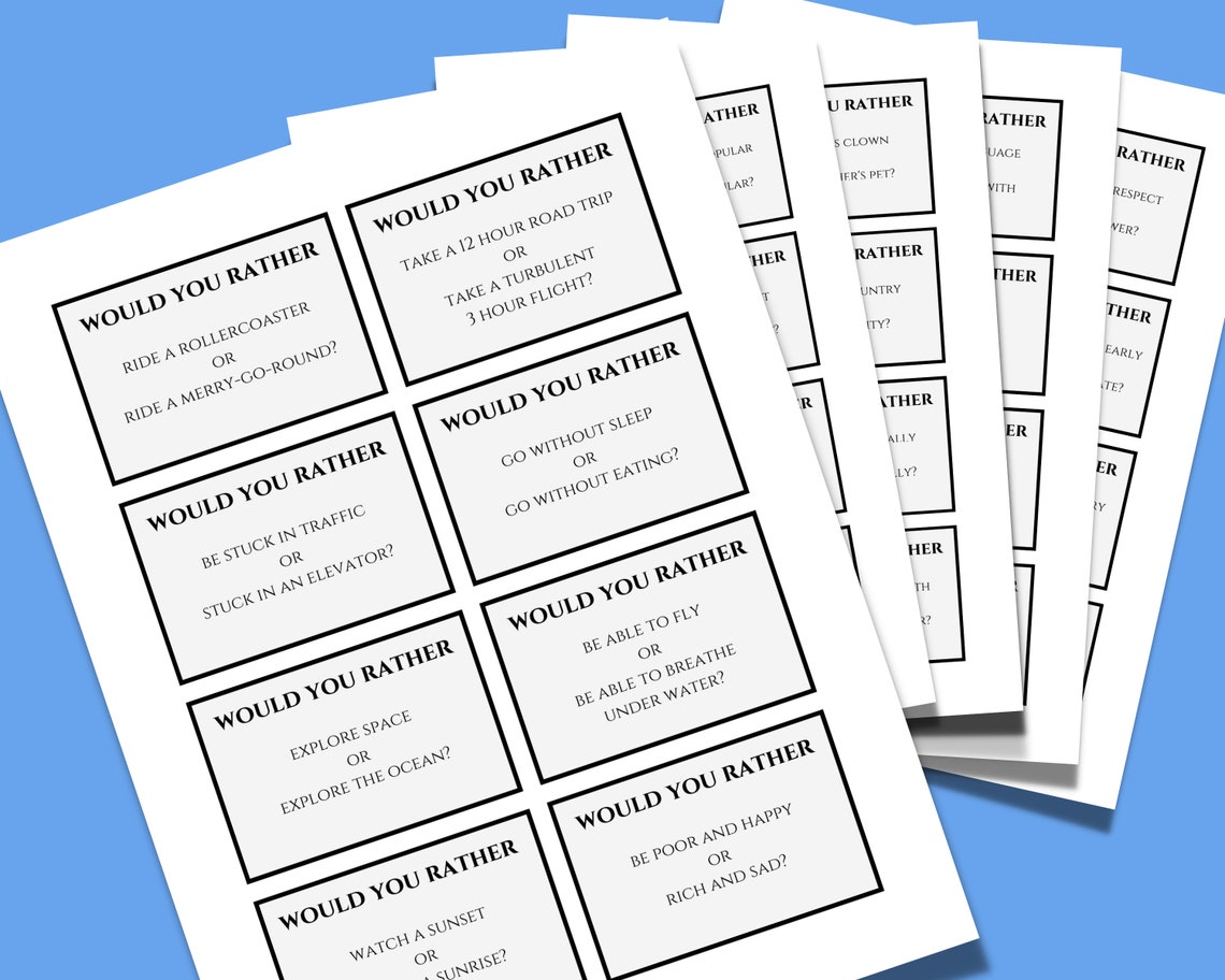 Would You Rather Cards Teambuilding Activity, Office Classroom or Team ...