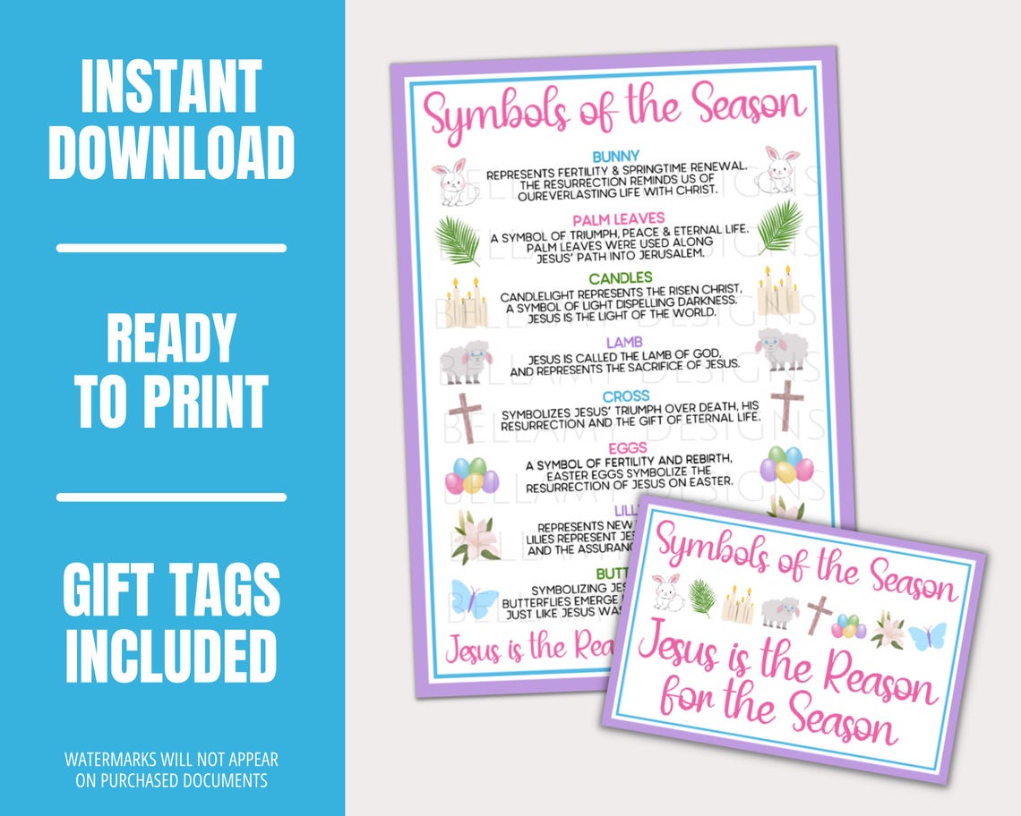 Easter Symbols & Christian Activity Sheet Printable, He is Risen Jesus ...