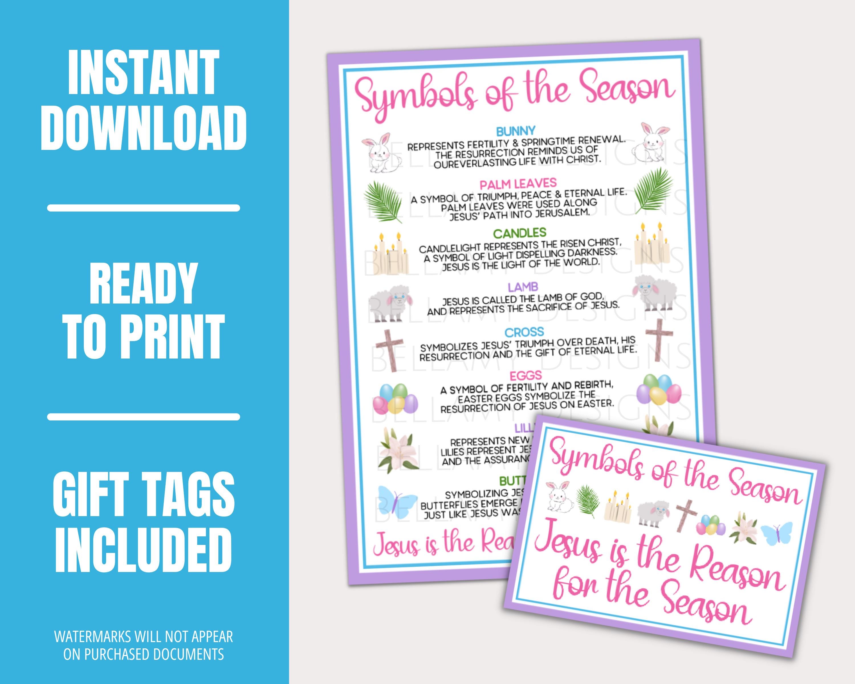 Easter Symbols & Christian Activity Sheet Printable, He is Risen Jesus ...