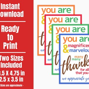 Chocolate Candies Thank You Gift Tags, Team Work Staff Appreciation Day ...