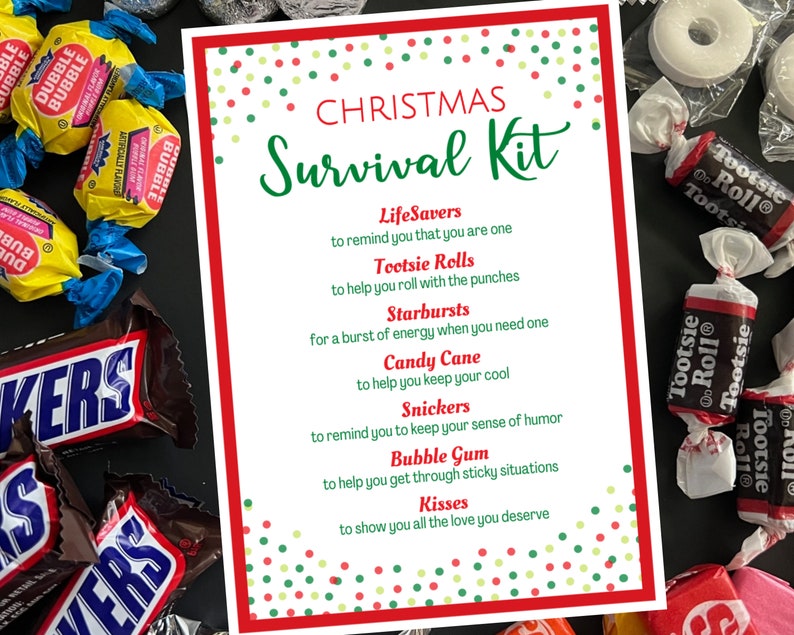Christmas Survival Kit Gift Tag Printable Stocking Stuffer - Etsy