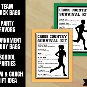 Editable Cross Country Survival Kit Tags, Boys & Girls Cross Country ...