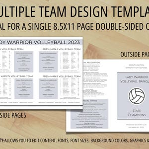 Multi-page Bi-fold Program Template, Sports Team Program or Church ...