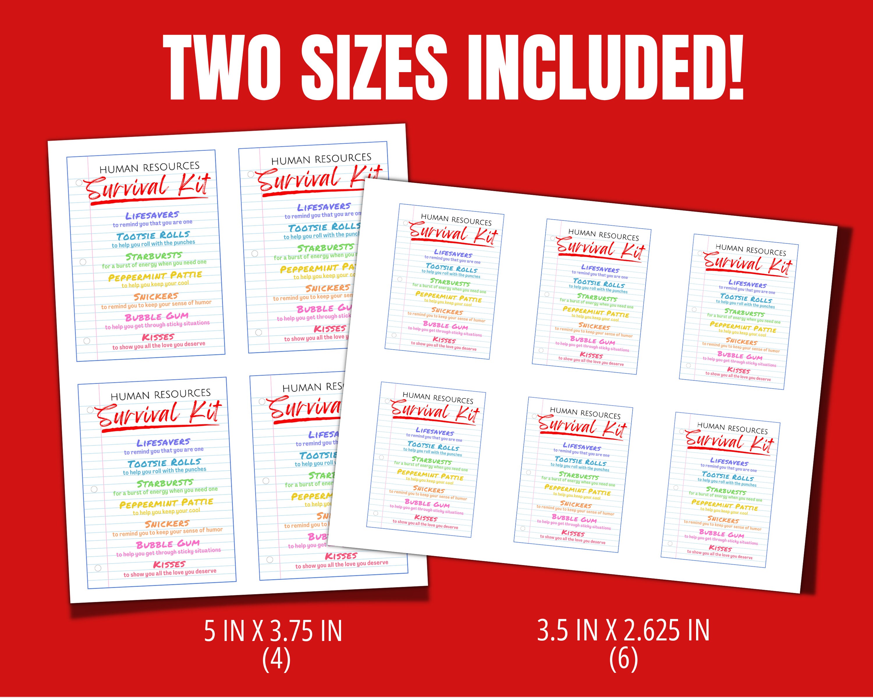 Human Resources Survival Kit Gift Tags HR Appreciation Thank - Etsy