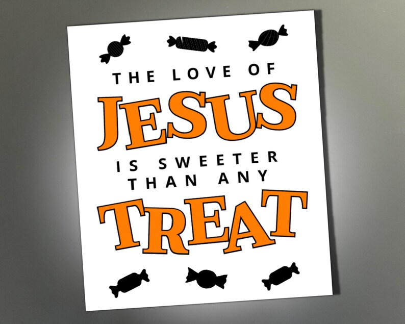 Christian Halloween Treat Tag, Religious Halloween Jesus Printable for ...