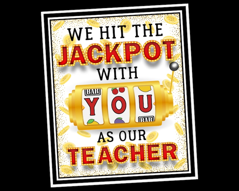 Teacher Appreciation Gift Tags, Jackpot Lottery Tag, Hit the Jackpot ...