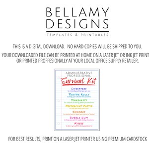 Administrative Professional Survival Kit Gift Tags, Administrative ...