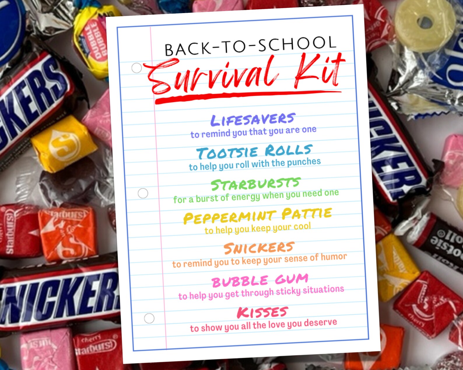 Back-to-school Survival Kit Gift Tags Great Idea for Kids or - Etsy