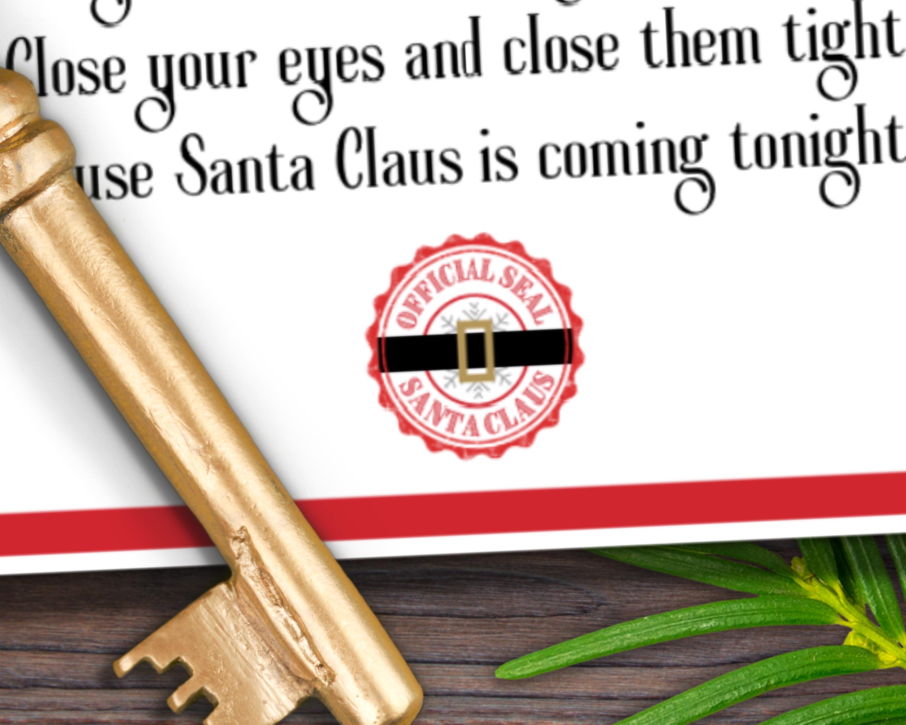 Printable Santa's Magic Key Poem Tag, Santa Key Tag, Party Gift Favor ...