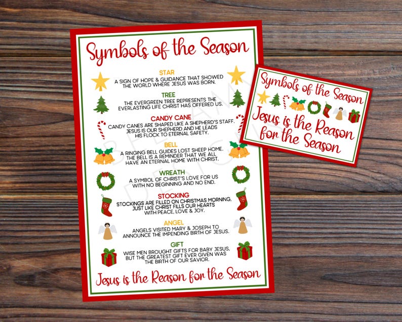 Christmas Symbols & Christian Activity Sheet Printable, Meaning of ...