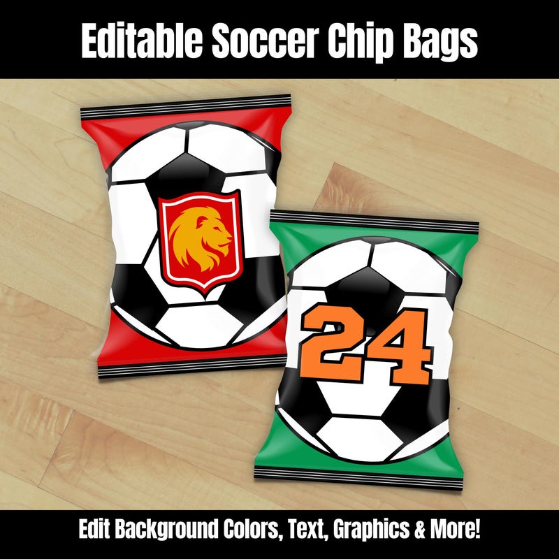 Soccer Chip Bag - Etsy