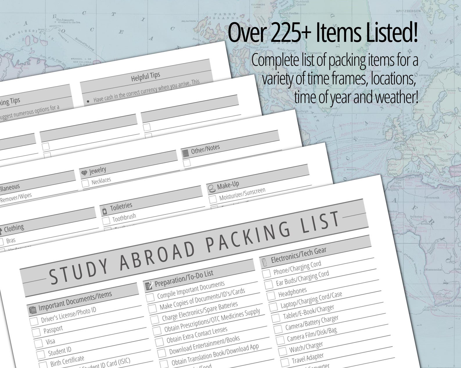 Study Abroad Packing List, Packing List Planner, Packing Checklist ...