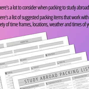Study Abroad Packing List, Packing List Planner, Packing Checklist ...
