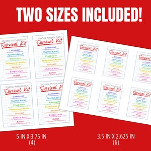 School Psychologist Survival Kit Gift Tags, Psychology Staff ...