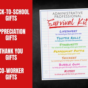 Administrative Professional Survival Kit Gift Tags, Administrative ...