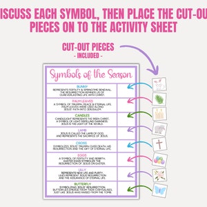 Easter Symbols & Christian Activity Sheet Printable, He is Risen Jesus ...