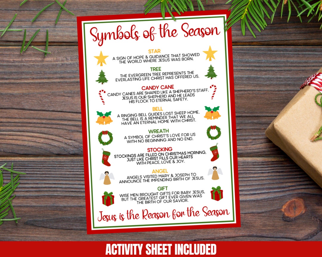 Christmas Symbols & Christian Activity Sheet Printable, Meaning of ...