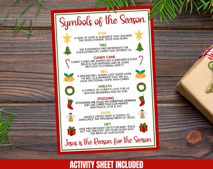 Symbols of Christmas Printable, Digital Print , Meaning of Christmas ...